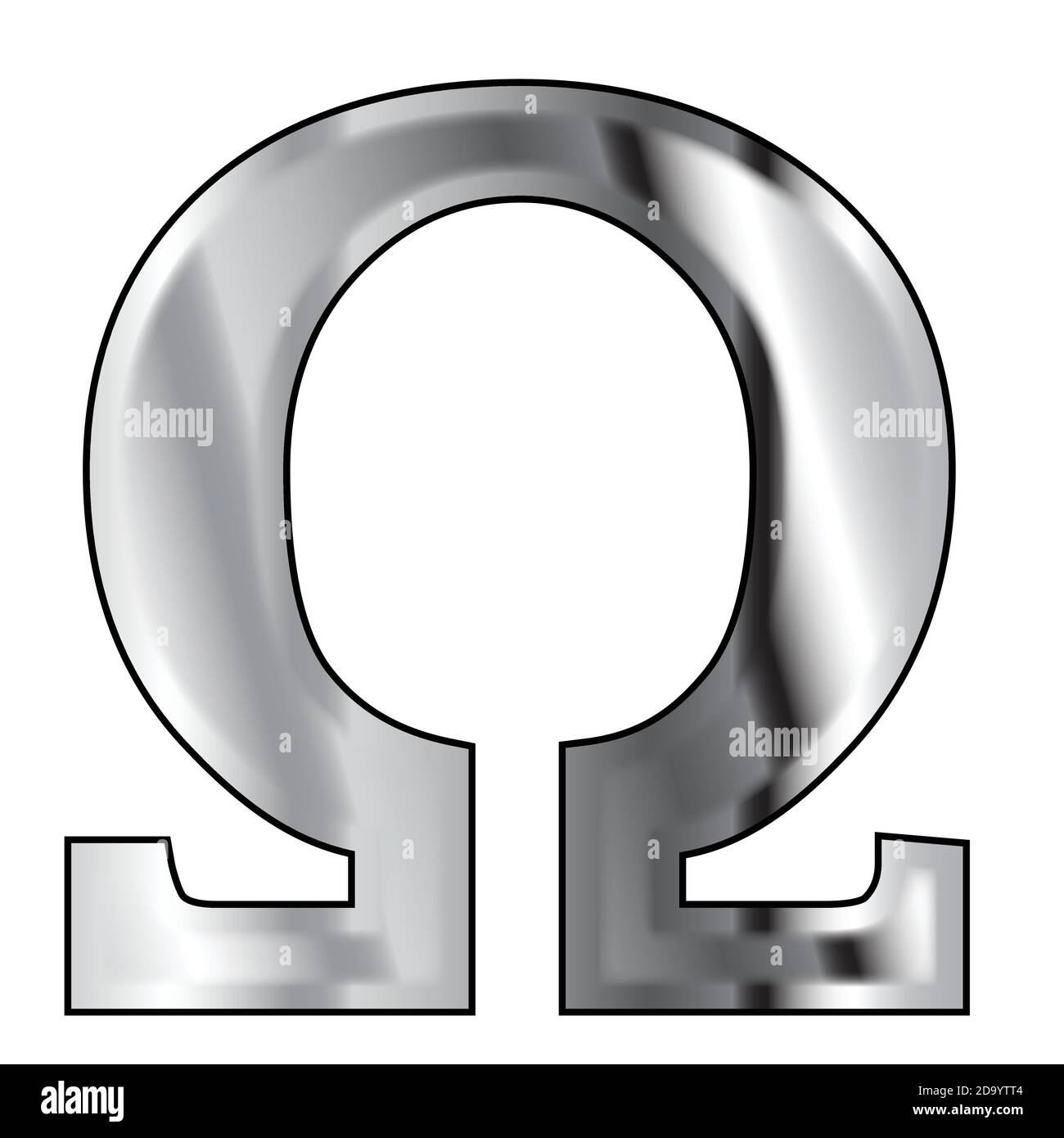 Omega- a letter from the Greek alphabet isolated over a white ...