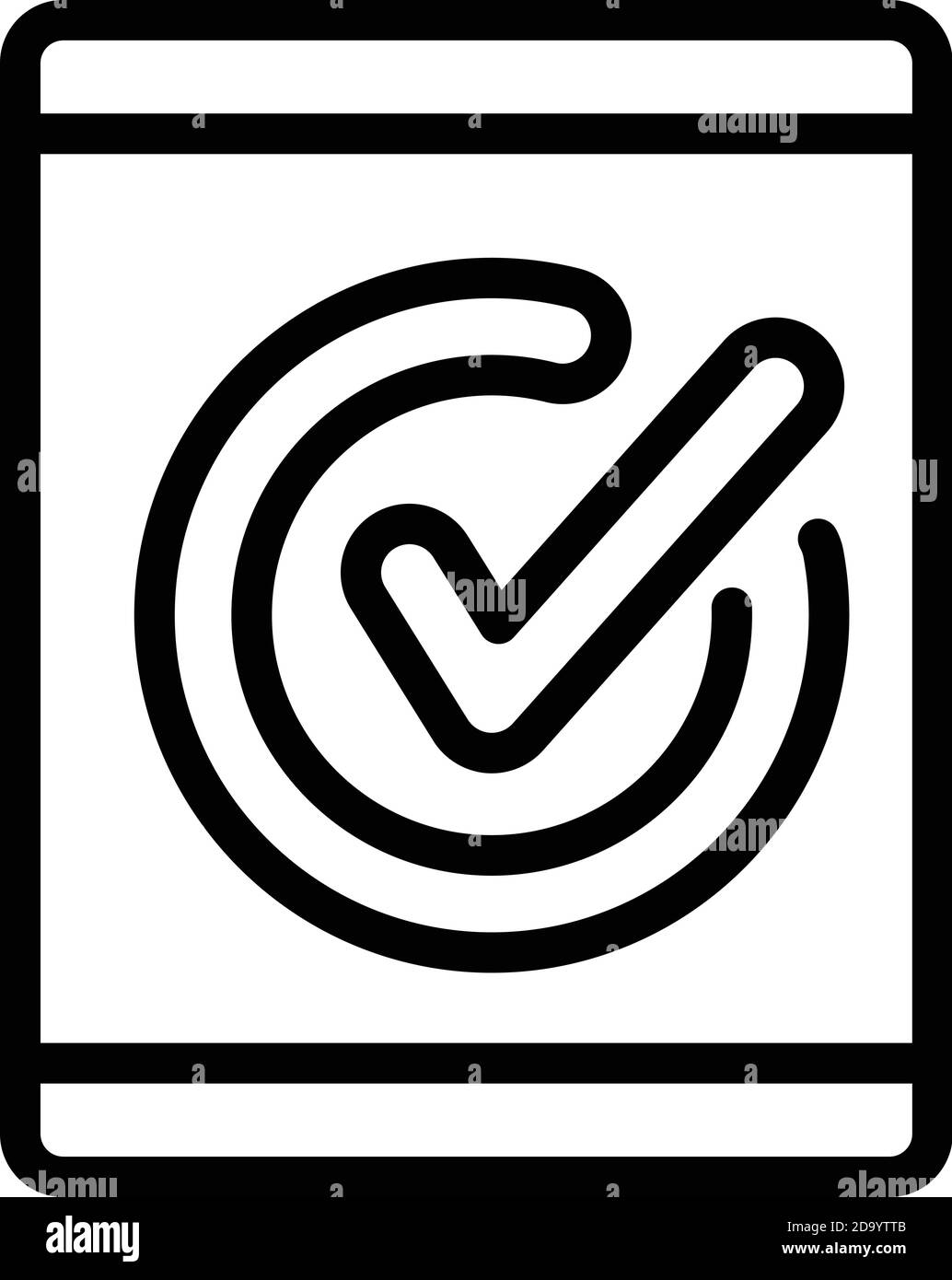 Done tablet icon. Outline done tablet vector icon for web design ...