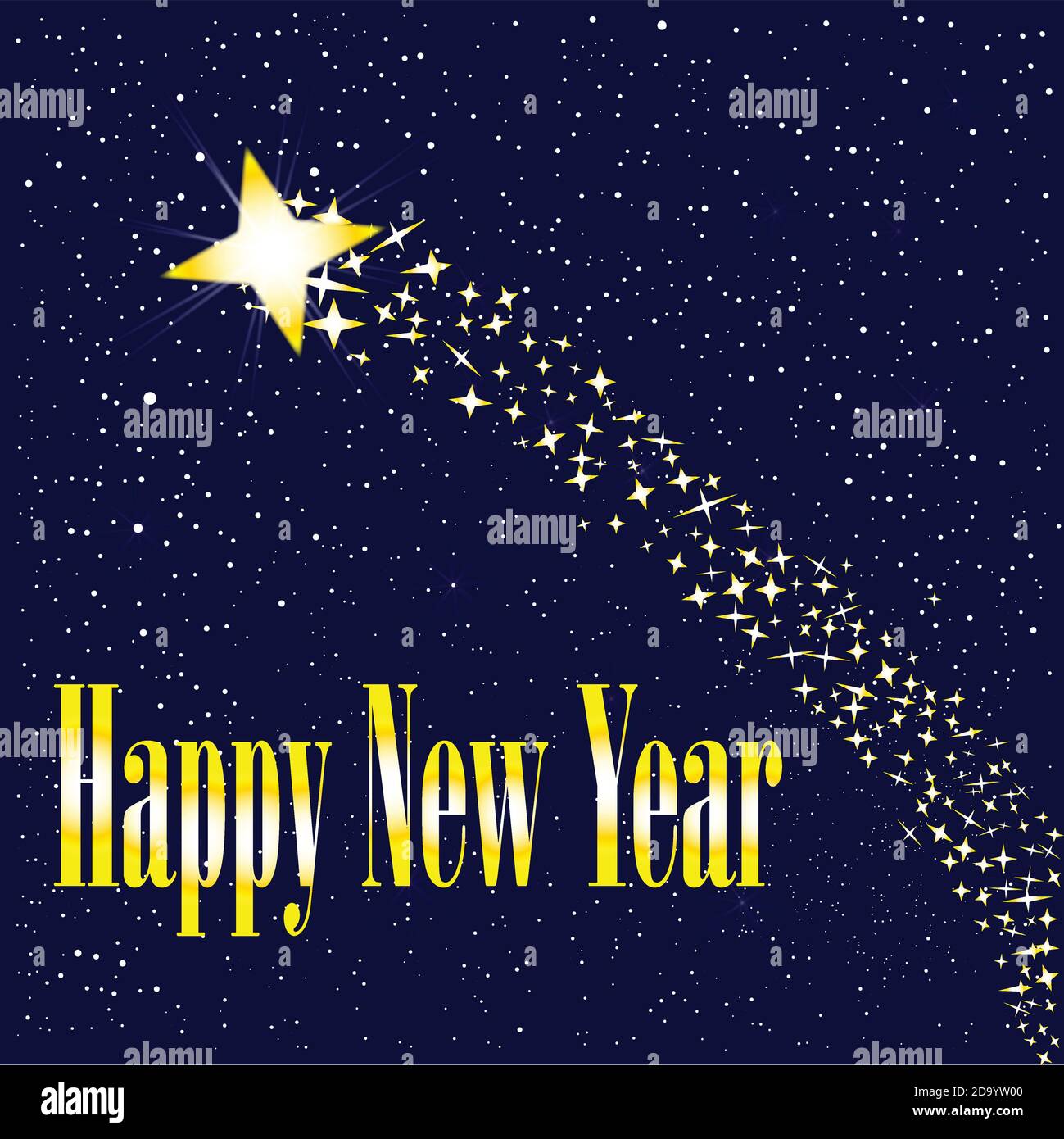A rising shooting star introducing a happy new year Stock Vector Image ...