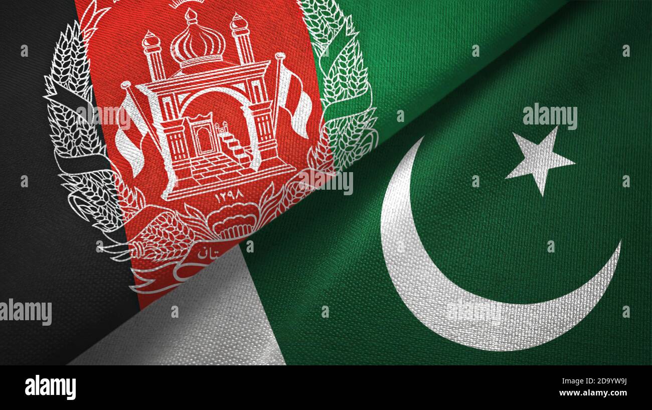 Afghanistan and Pakistan two flags textile cloth, fabric texture Stock ...