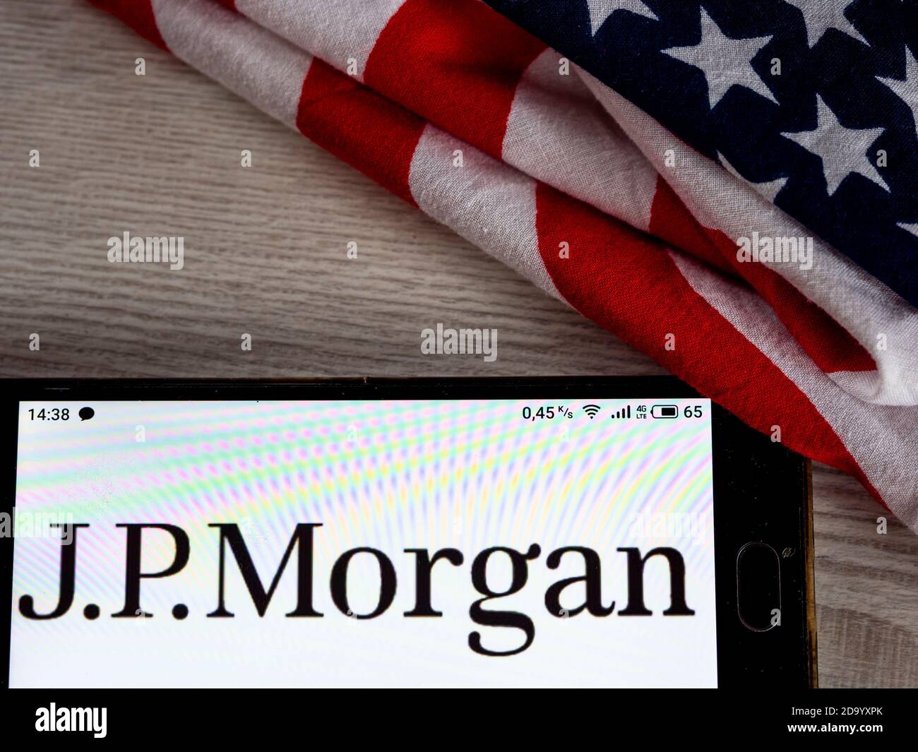 In this photo illustration a JPMorgan Chase logo is seen displayed on a ...