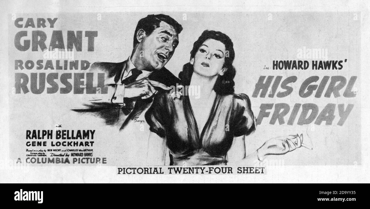 1940 girl friday poster Black and White Stock Photos & Images - Alamy