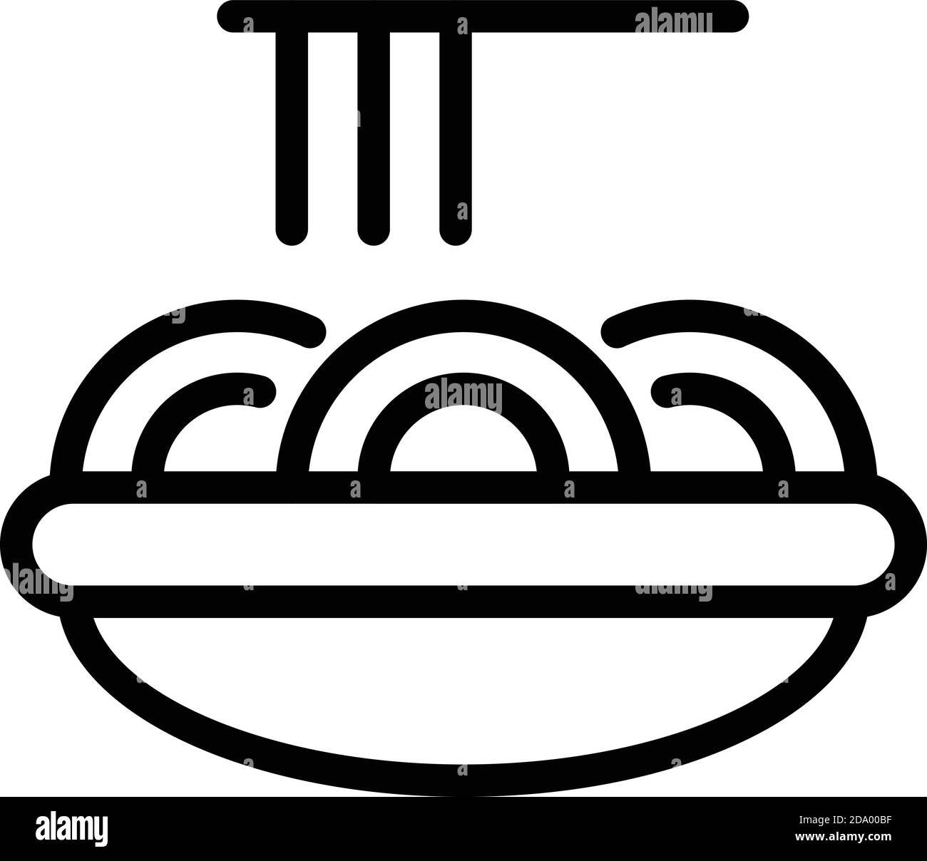 Hot food bowl icon. Outline hot food bowl vector icon for web design ...