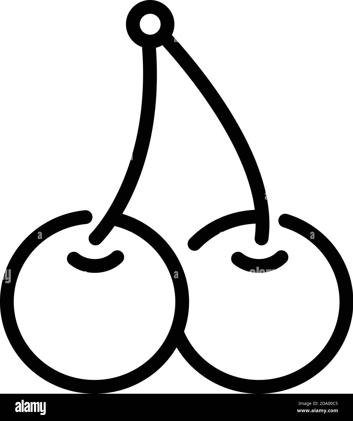 Cherries icon. Outline cherries vector icon for web design isolated on ...