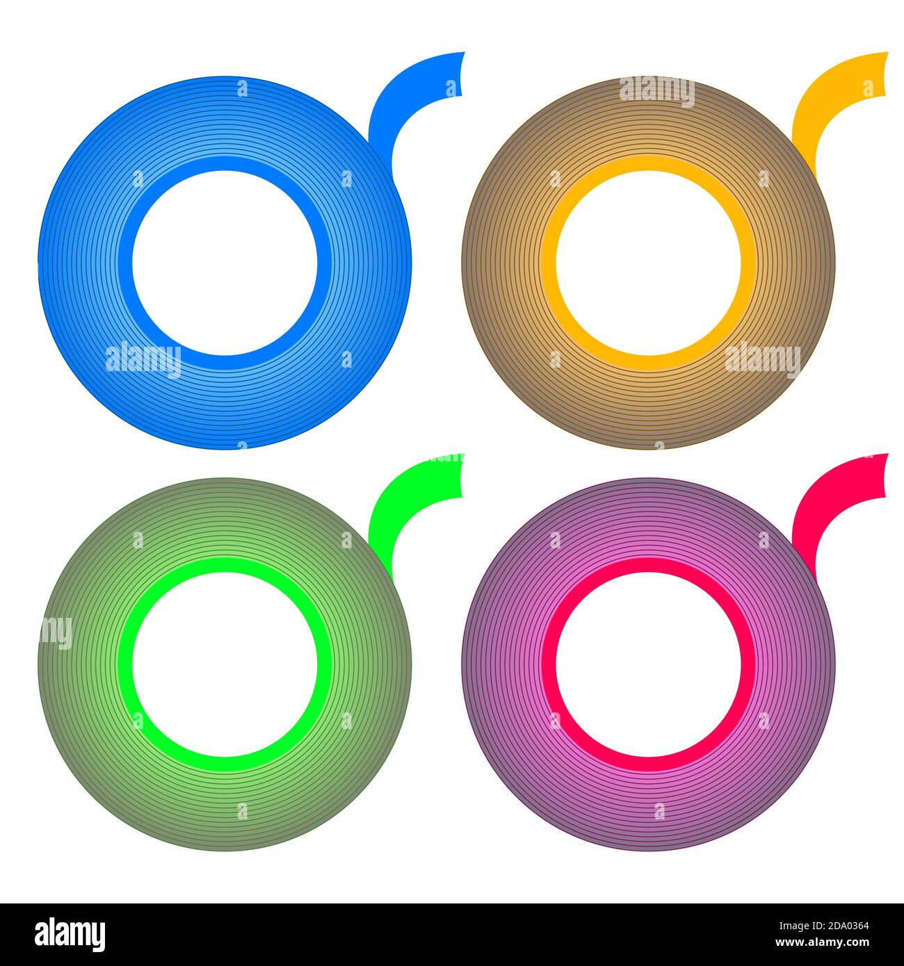 Colored Tape Roll Set Isolated on White Background Stock Vector Image ...