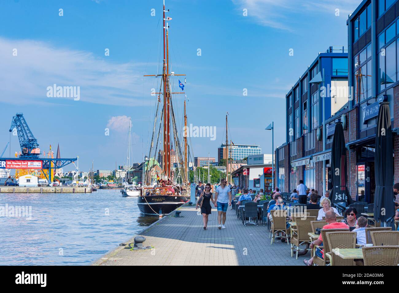 Rostock: port Stadthafen, sailships, Ostsee (Baltic Sea), Mecklenburg ...