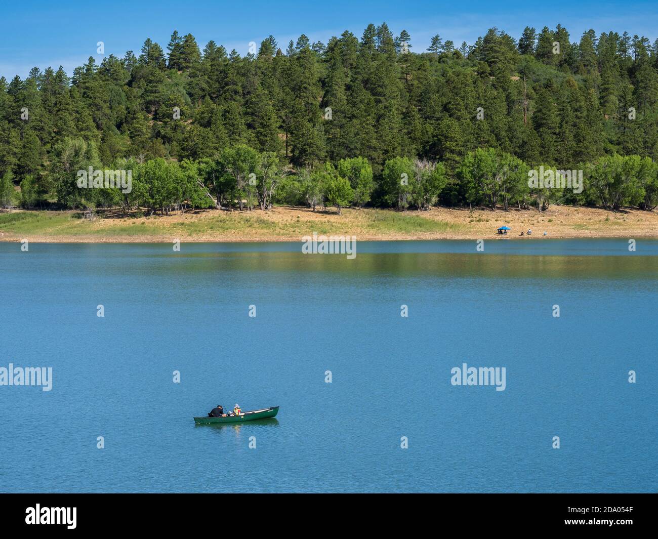 Canoe in the water, Jackson Gulch Reservoir, Mancos State Park, Mancos ...