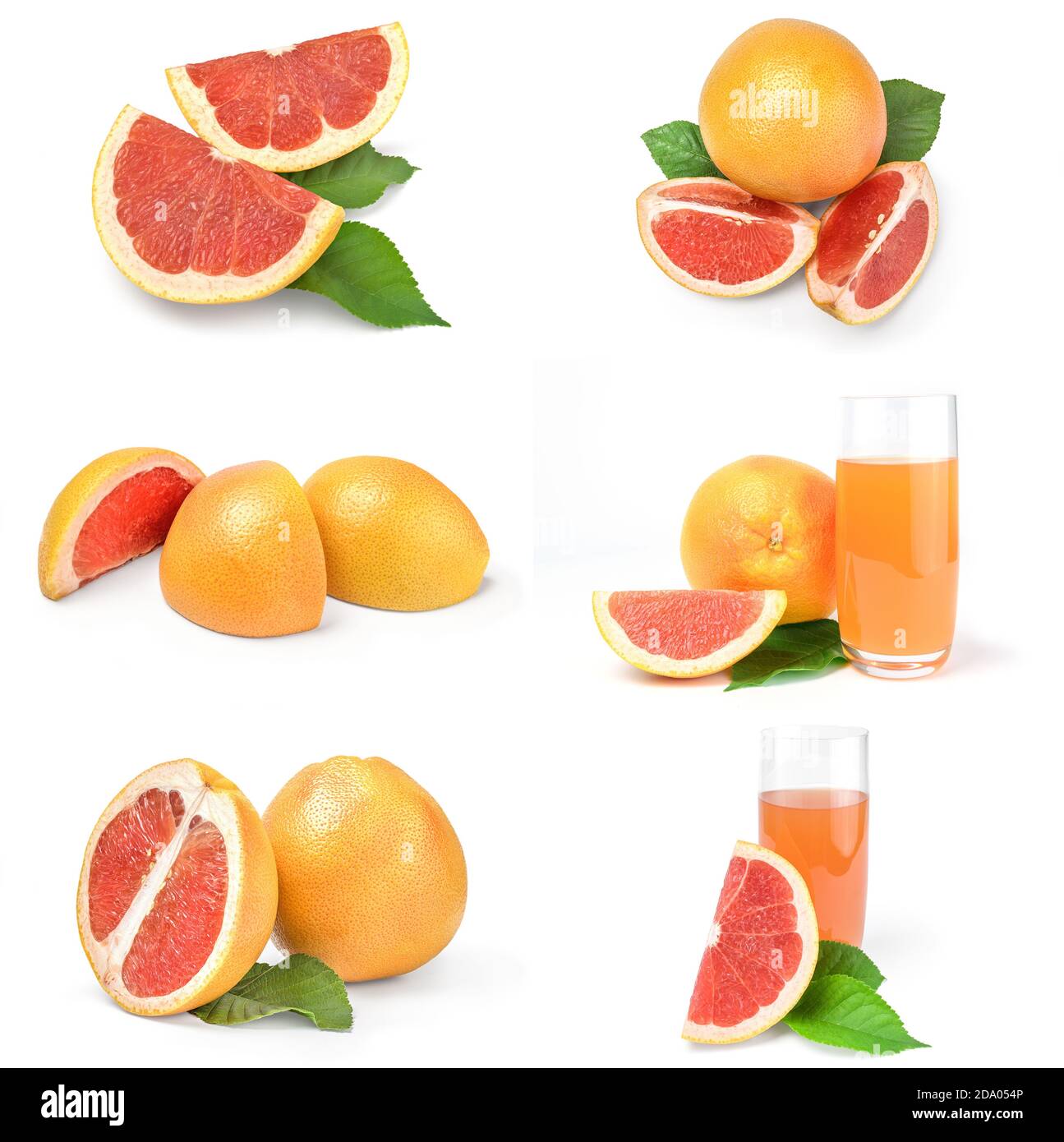 Collection of grapefruit close-up isolated on white background Stock ...