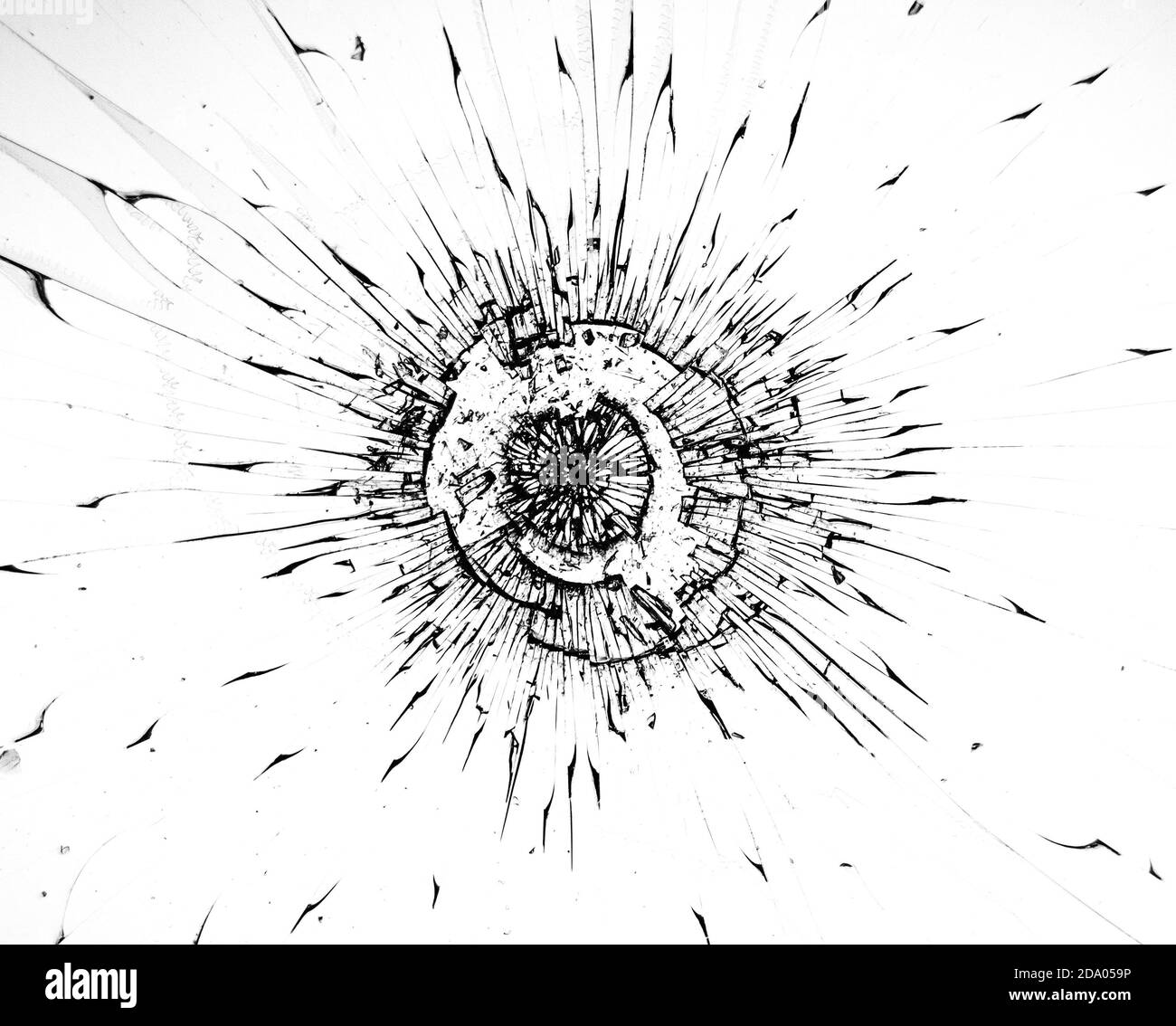 Broken protective glass of the phone, cracked on a white background ...