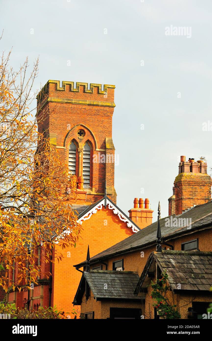 The tower of St Joseph's RC church in Lytham in autumn Stock Photo - Alamy