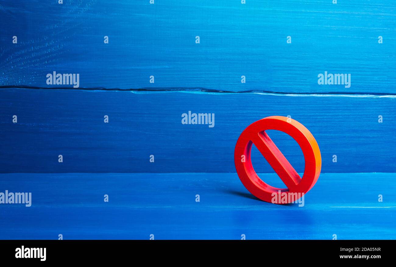 Red prohibition symbol NO. Expression of protest and disagreement ...