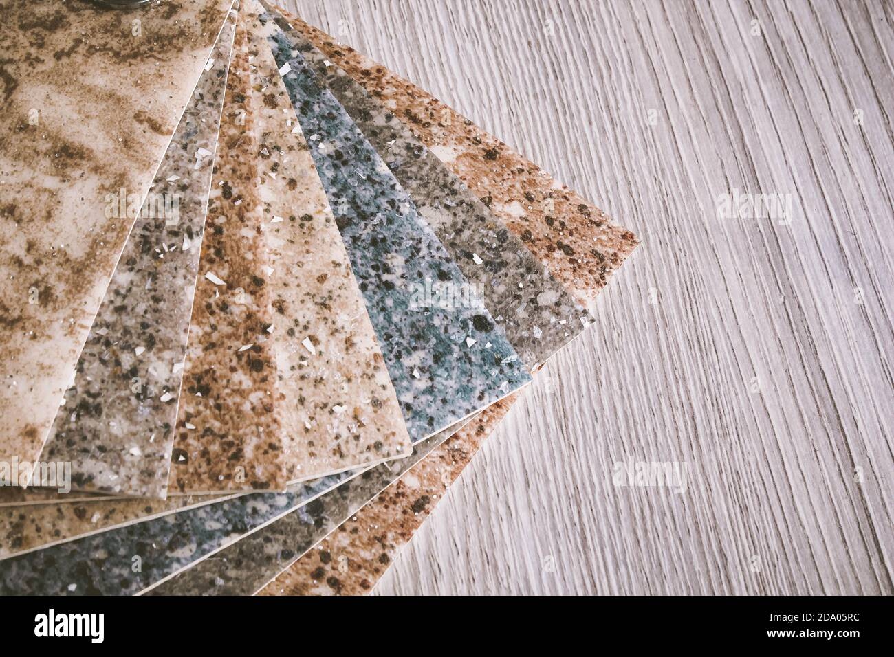 Collection of industrial linoleum samples on a white background Stock ...