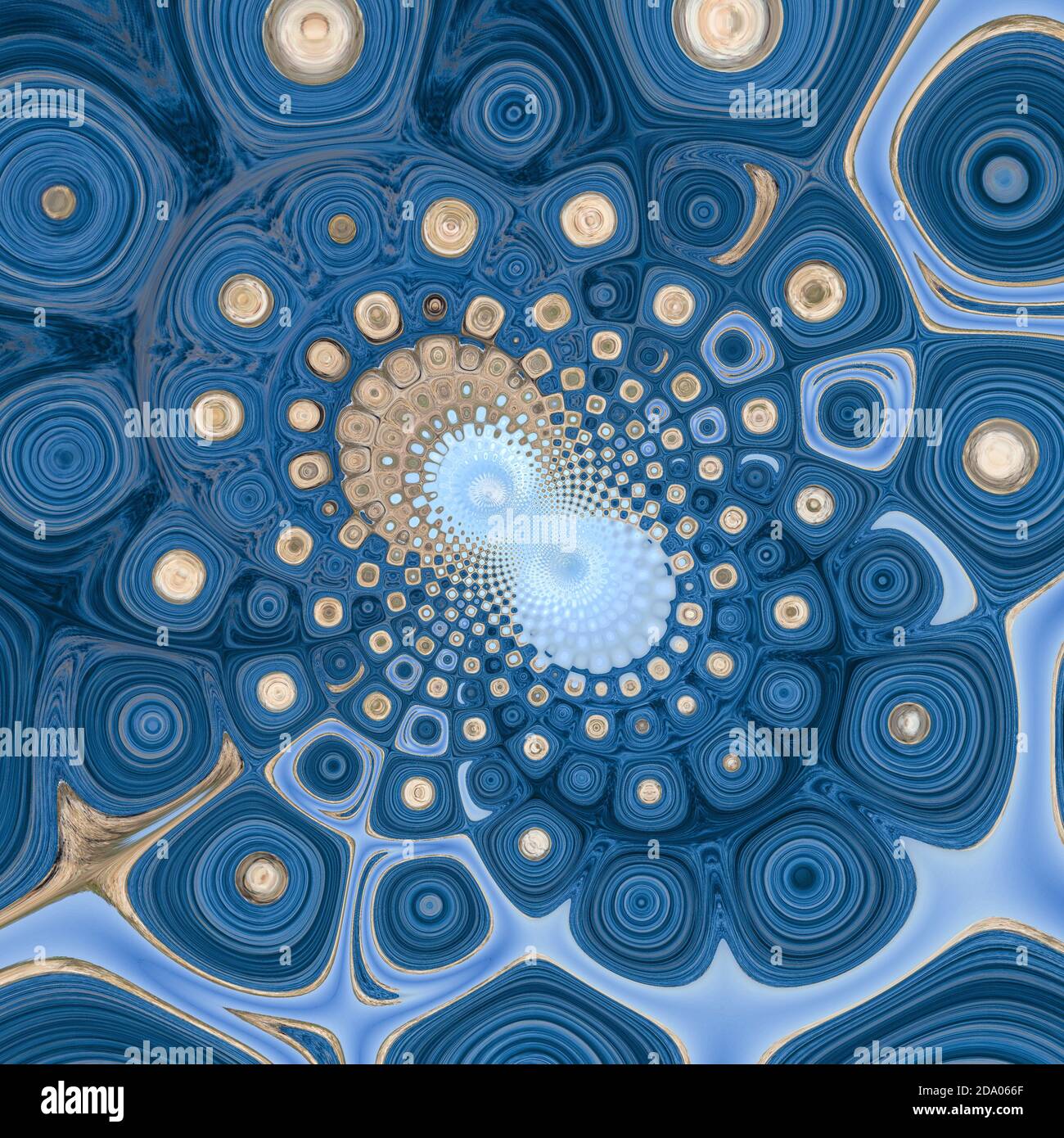 Illustration of abstract designs colored in blue and gold Stock Photo ...