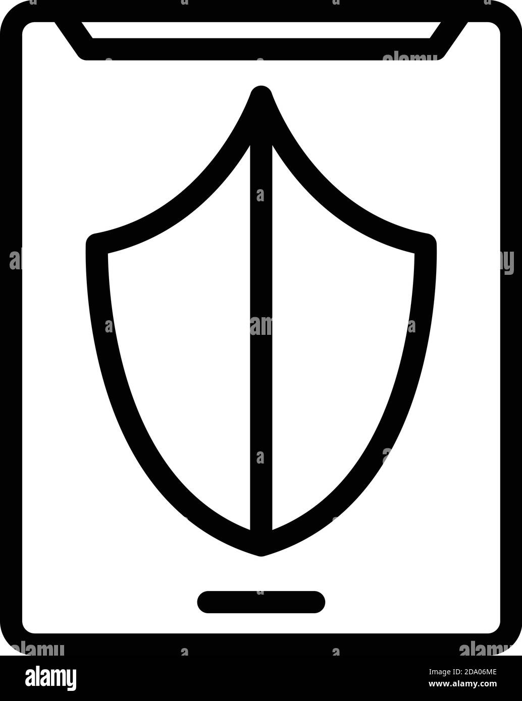 Tablet shield icon. Outline tablet shield vector icon for web design ...