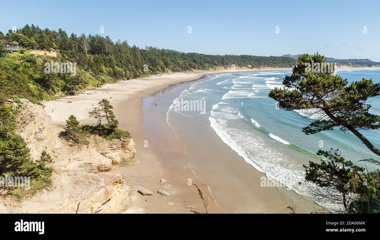 Oregon Coast landscape with Cliffs, Pacific Ocean Coastline, USA Stock ...