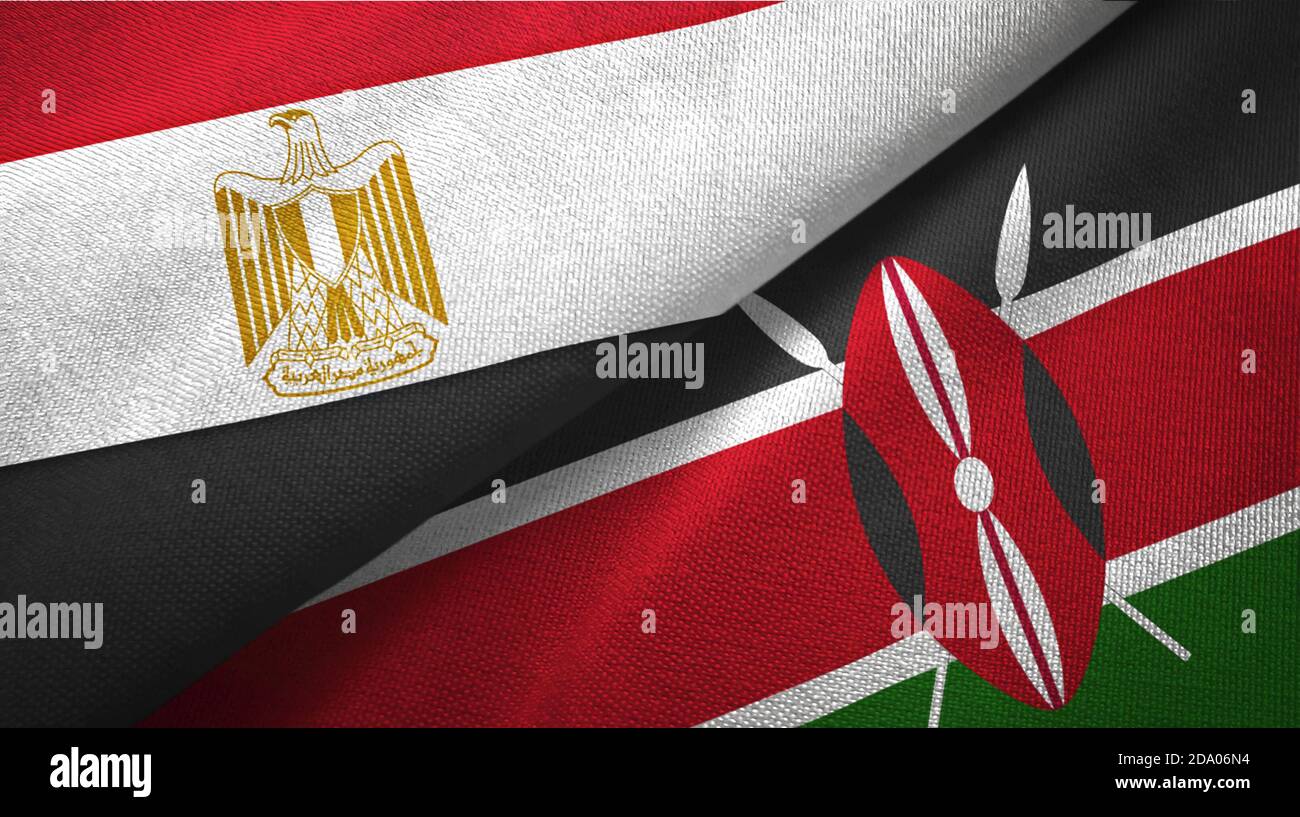 Egypt and Kenya two flags textile cloth, fabric texture Stock Photo - Alamy