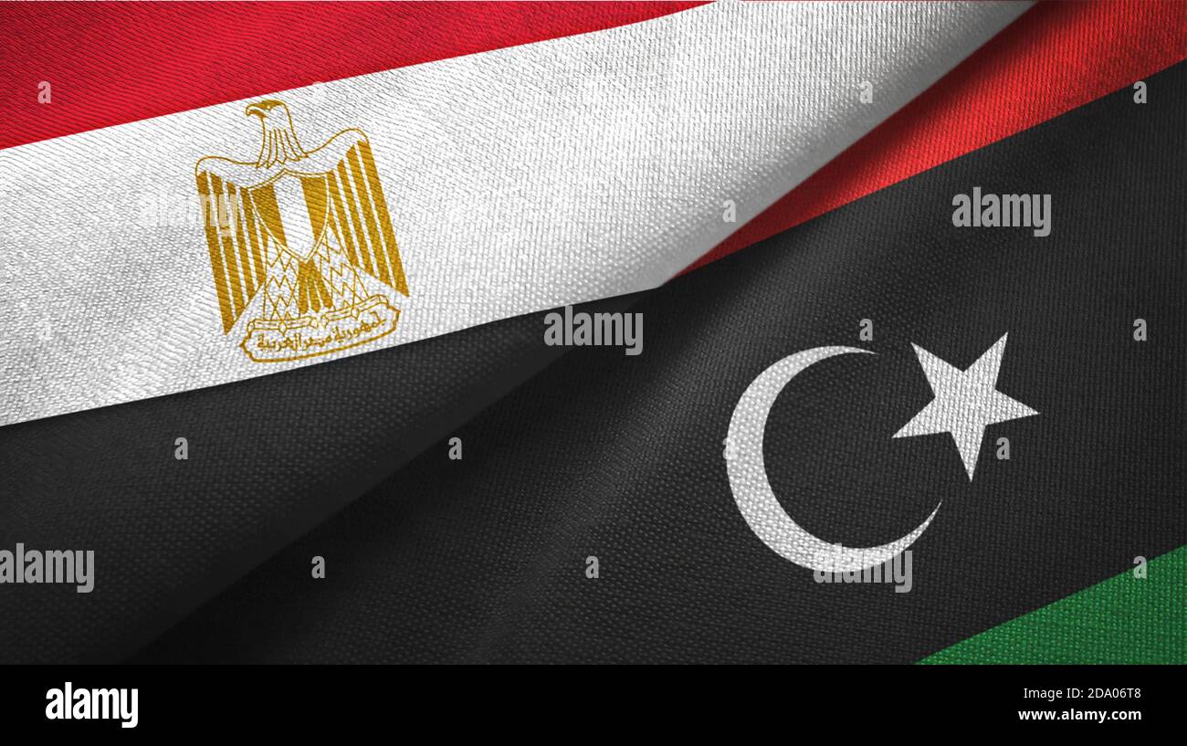Egypt and Libya two flags textile cloth, fabric texture Stock Photo - Alamy