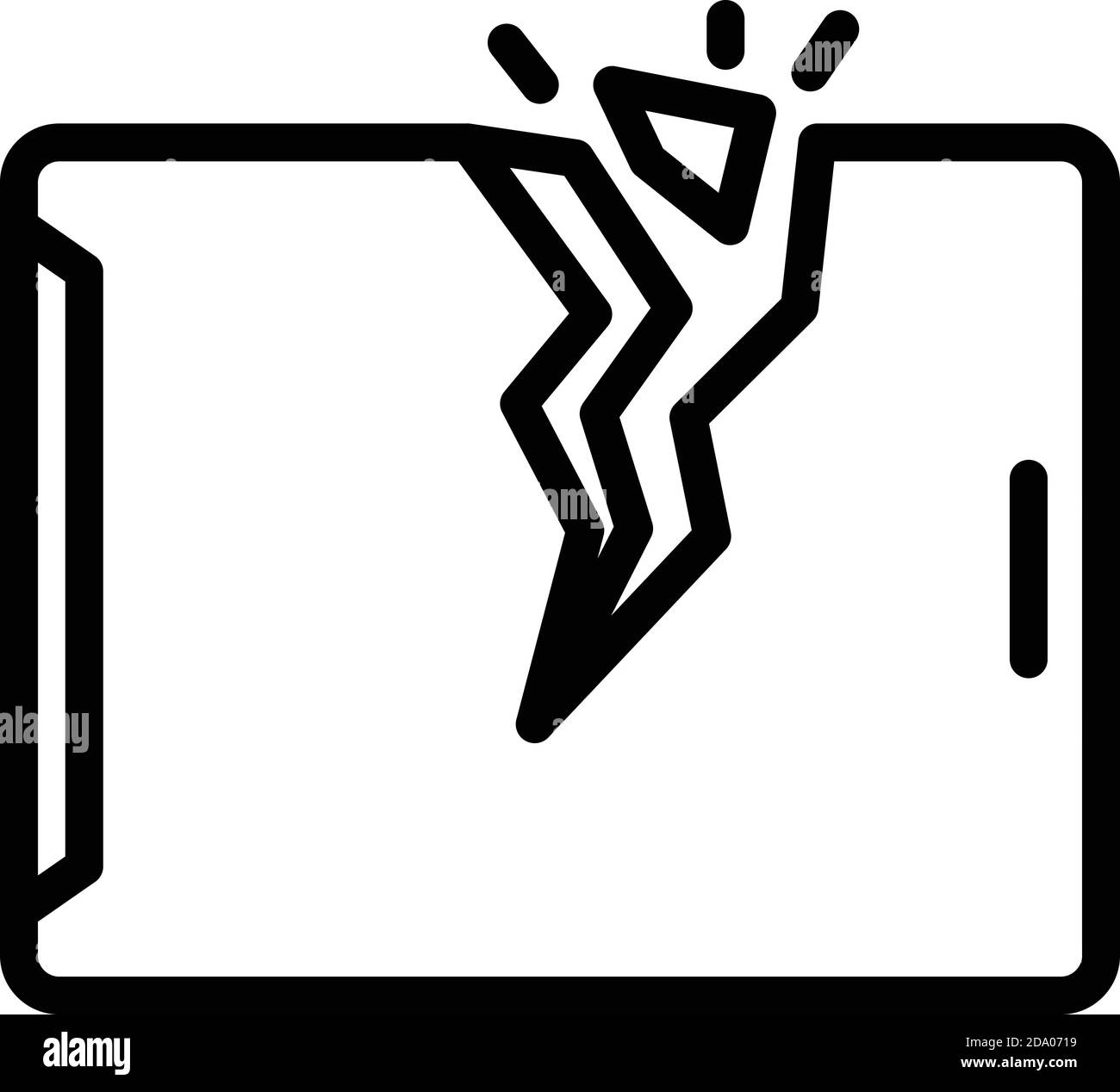 Broken tablet icon. Outline broken tablet vector icon for web design ...