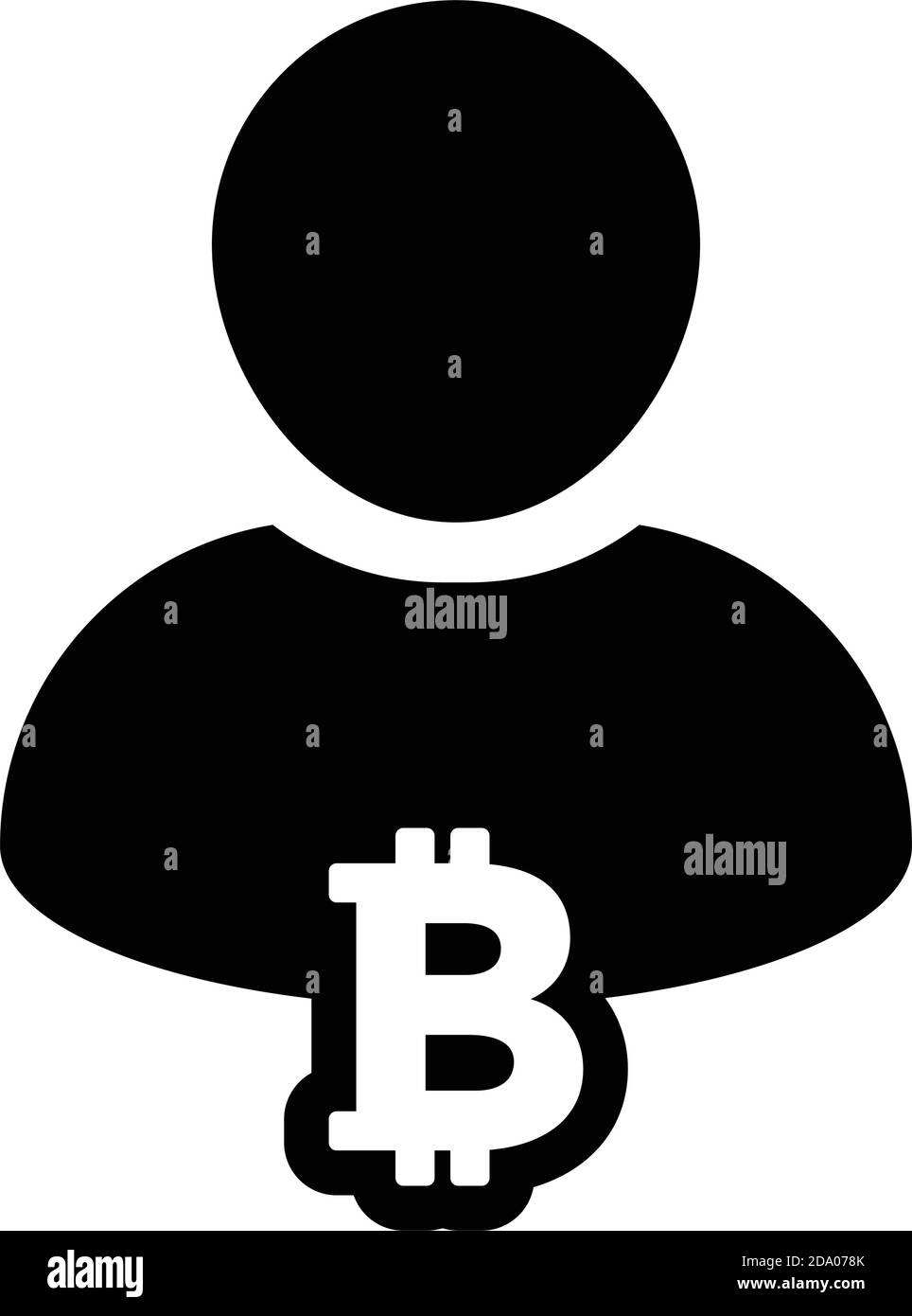 Bitcoin symbol icon vector blockchain cryptocurrency with male person ...