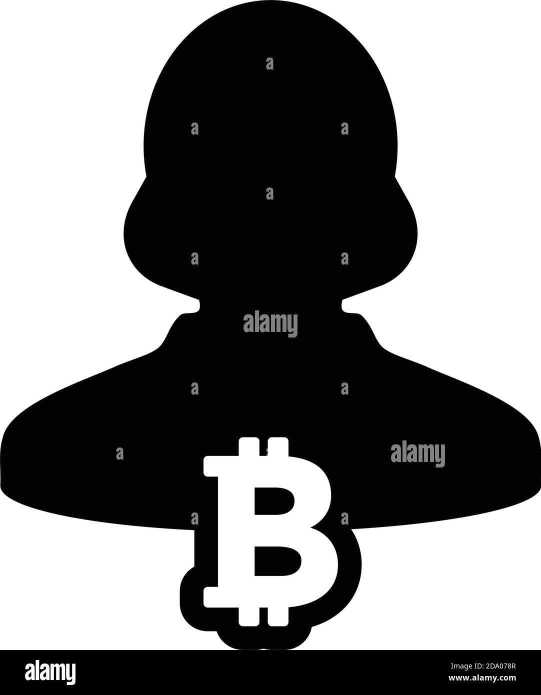 Person icon vector bitcoin blockchain cryptocurrency with male user ...