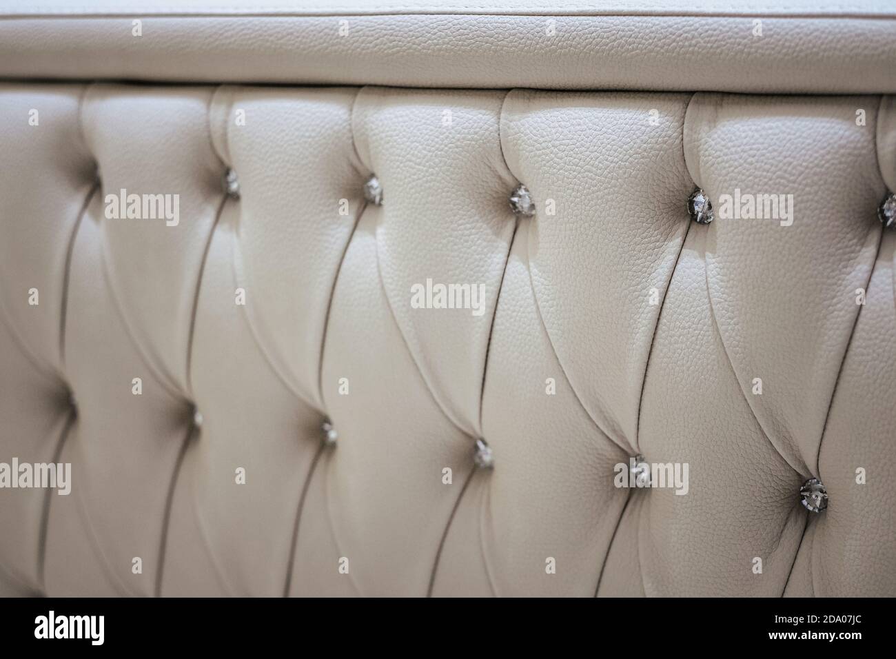 Closeup of cream colored leather furniture Stock Photo - Alamy