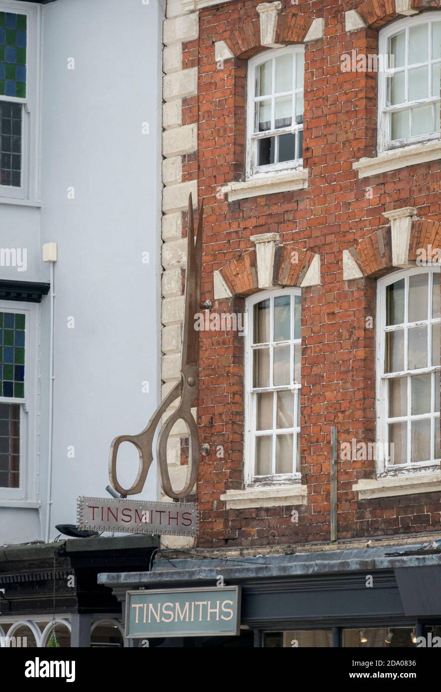The Tinsmiths sign in the High Street in the ancient market town of ...