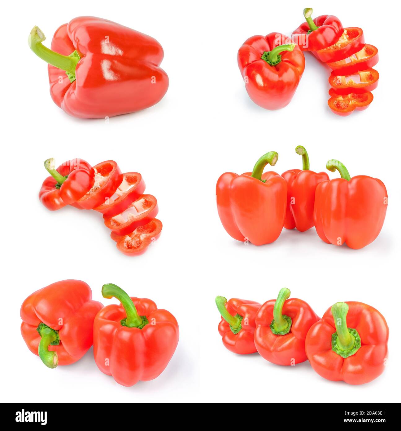 Collection of paprika on a white background Stock Photo - Alamy