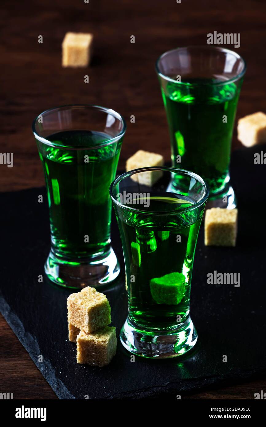 Absinthe - strong alcoholic drink, green bitter wormwood tincture in ...