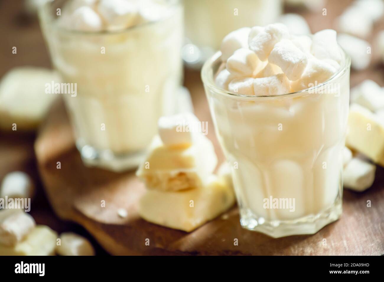 White liquid chocolate, selective focus Stock Photo - Alamy