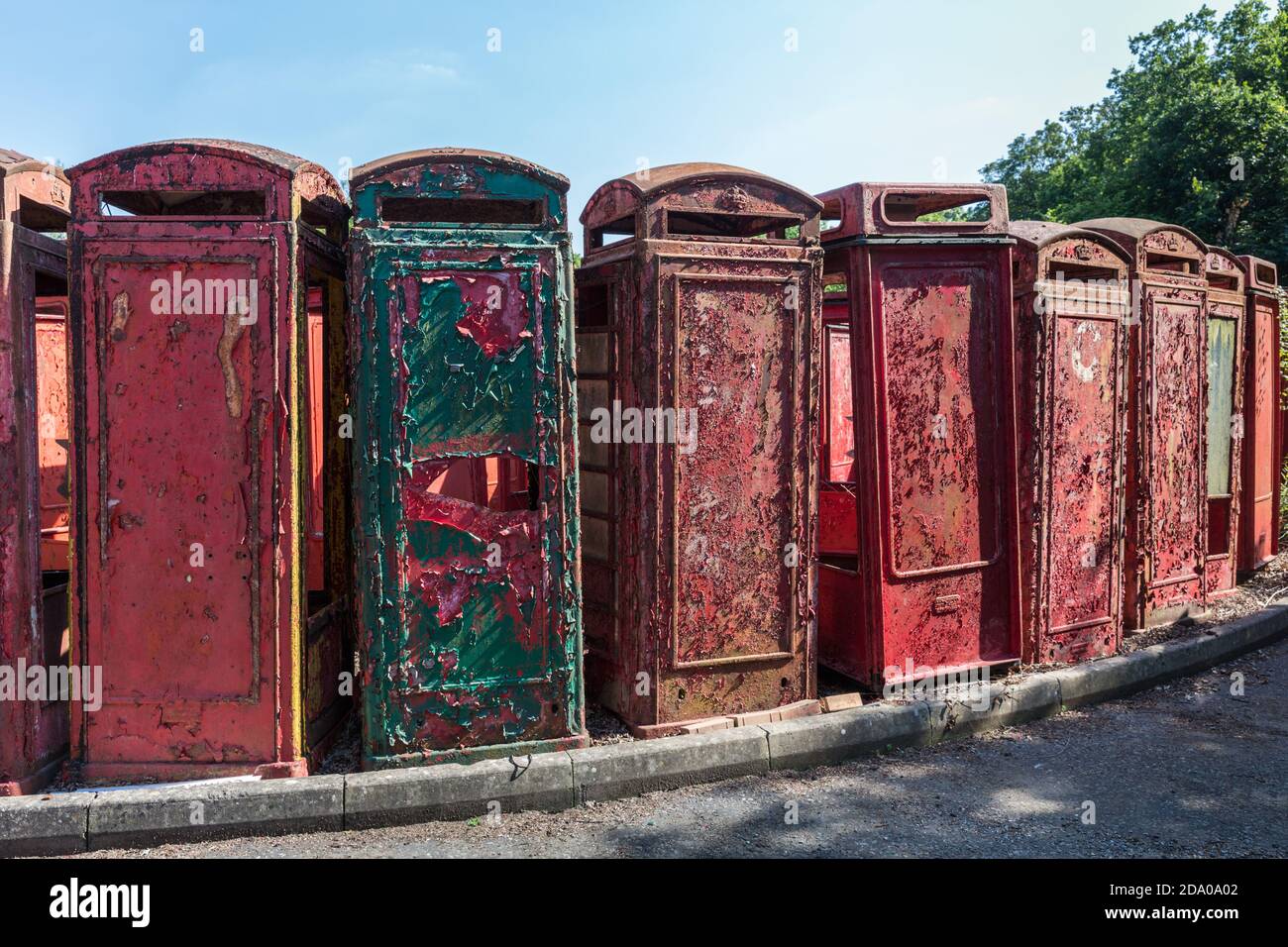 Old red phone boxes Stock Photo - Alamy