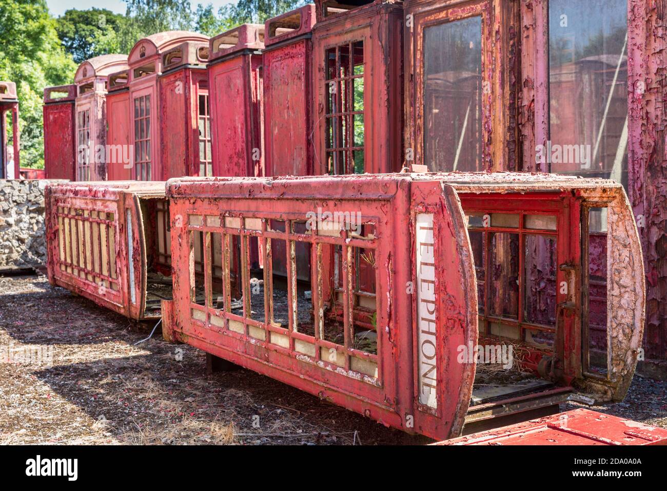 Old red phone boxes Stock Photo - Alamy