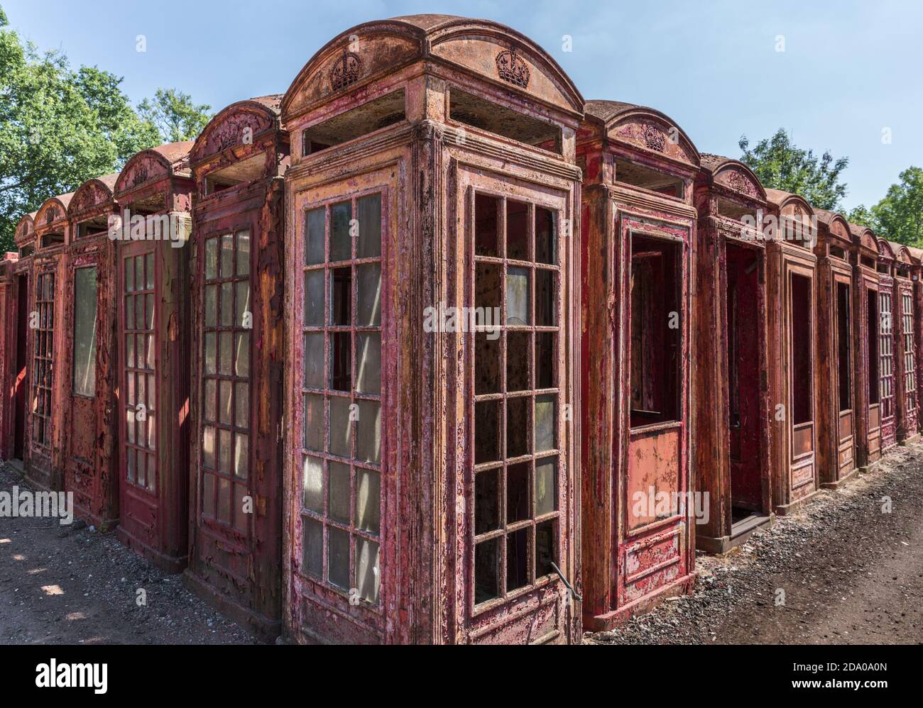 Old red phone boxes Stock Photo - Alamy