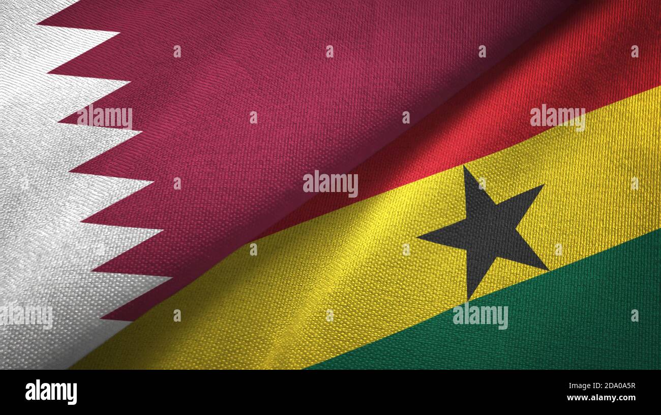 Qatar and Ghana two flags textile cloth, fabric texture Stock Photo - Alamy
