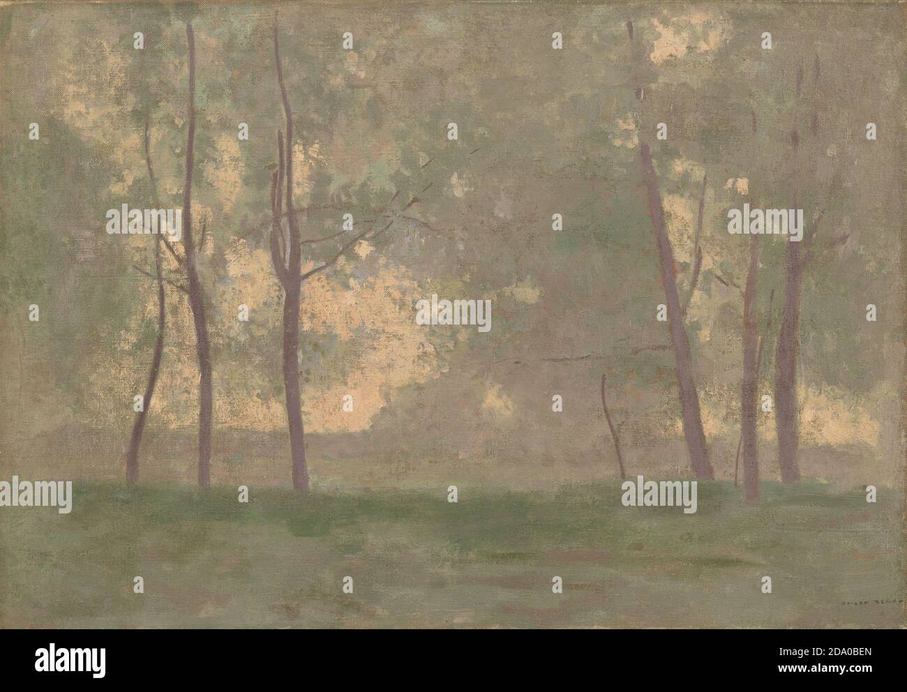 Odilon Redon. Landscape. High resolution painting. After 1900 Stock ...