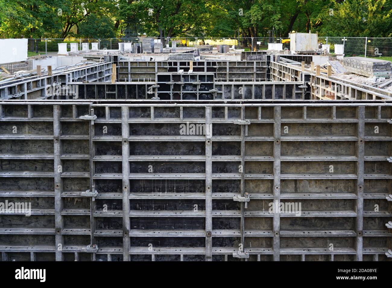 construction of new home foundations using precast system formwork installation for concrete ...