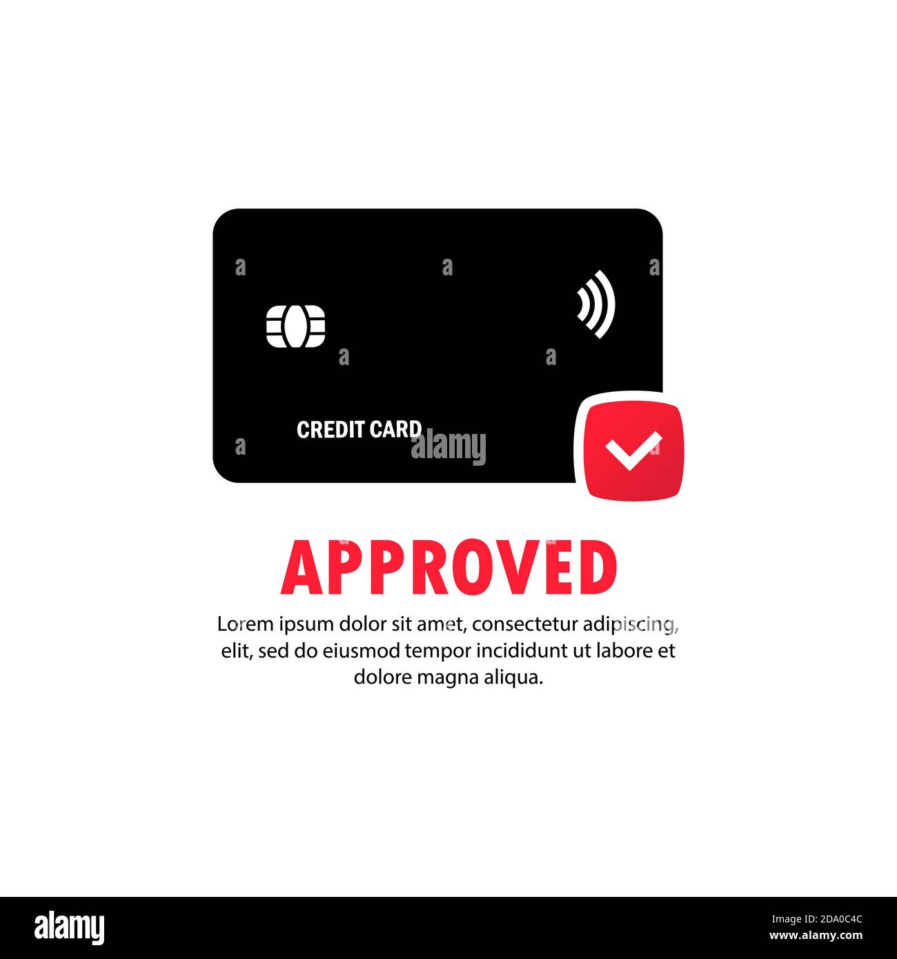 Approved payment credit card icon. The concept of a successful bank ...