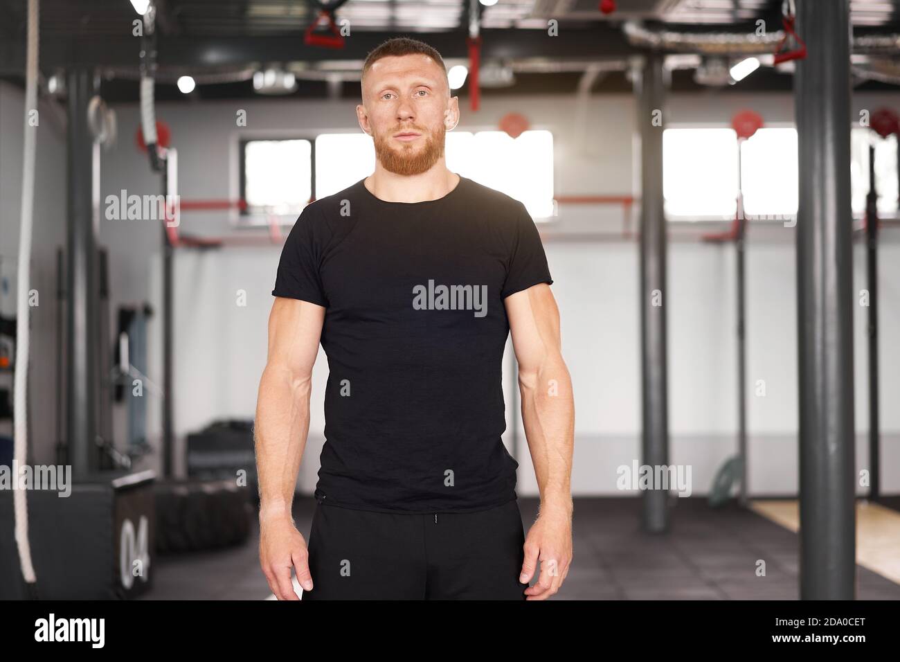 Athlete sportive man gym Middle adult handsome sportsman bodybuilder ...