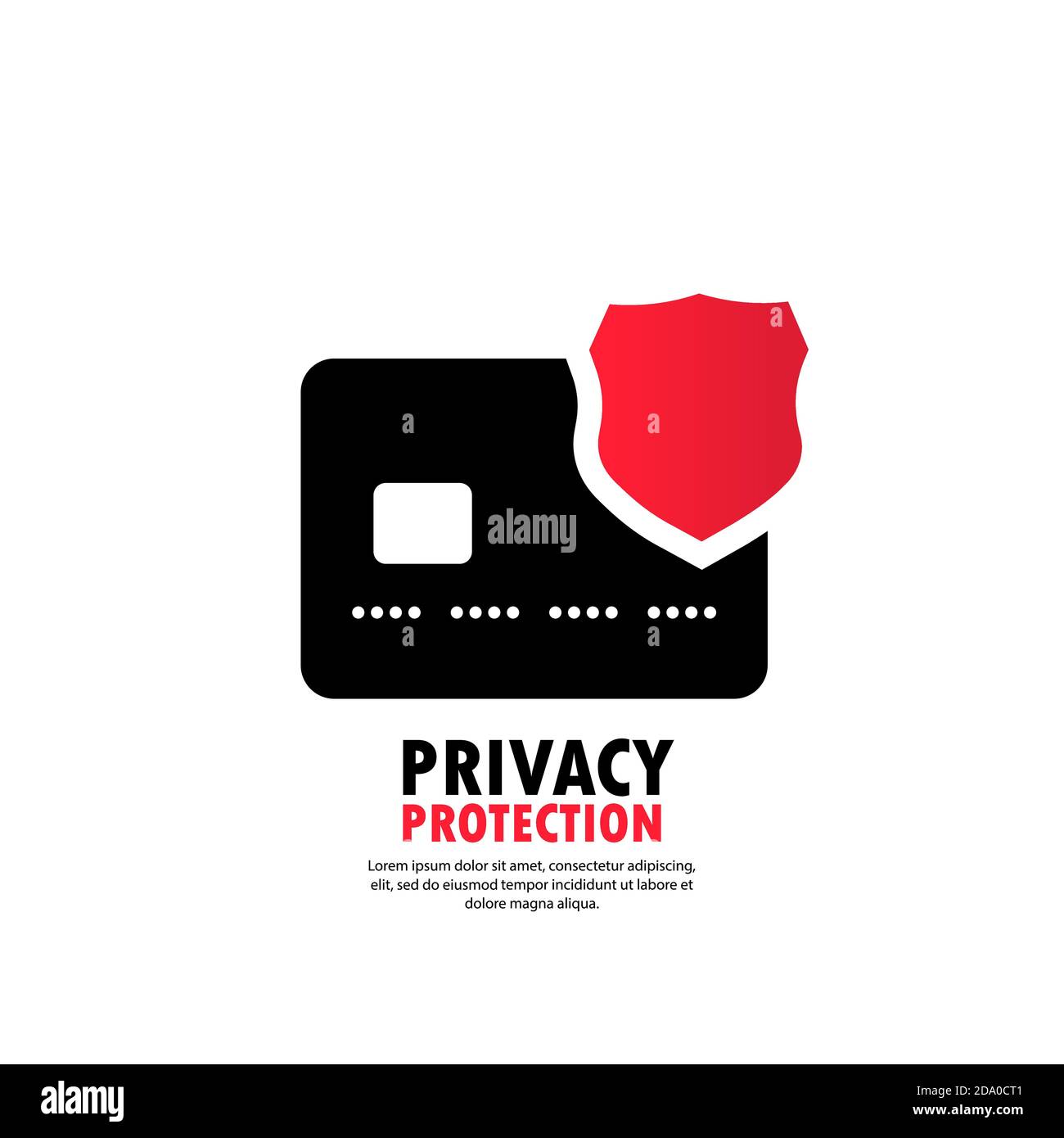 Privacy protection icon. Safety badge banking icon. Debit card guard ...