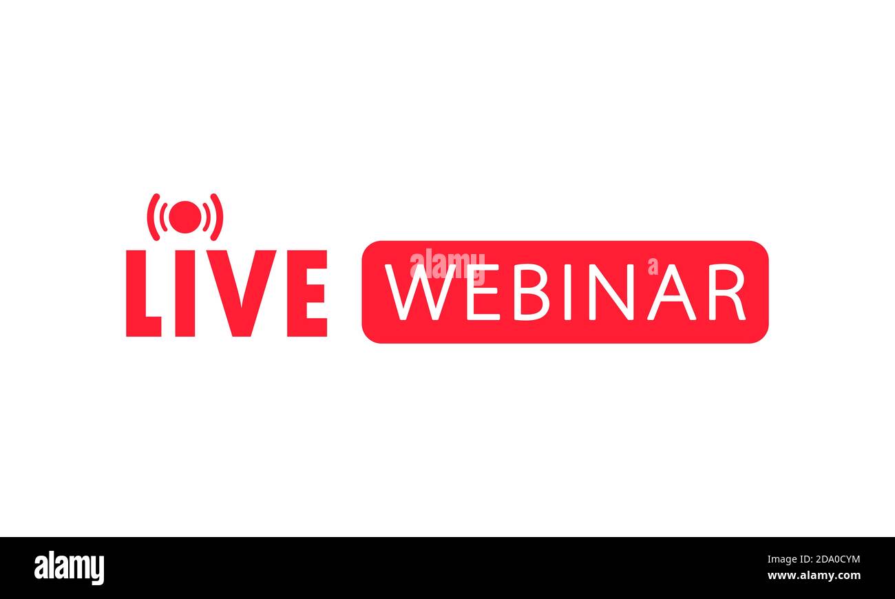 Live Webinar button. Online lectures and education icon. UI, UX ...