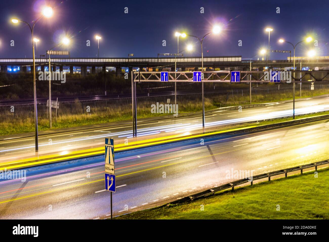 traffic on the highway busy transport is a big exposure timelapse Stock ...