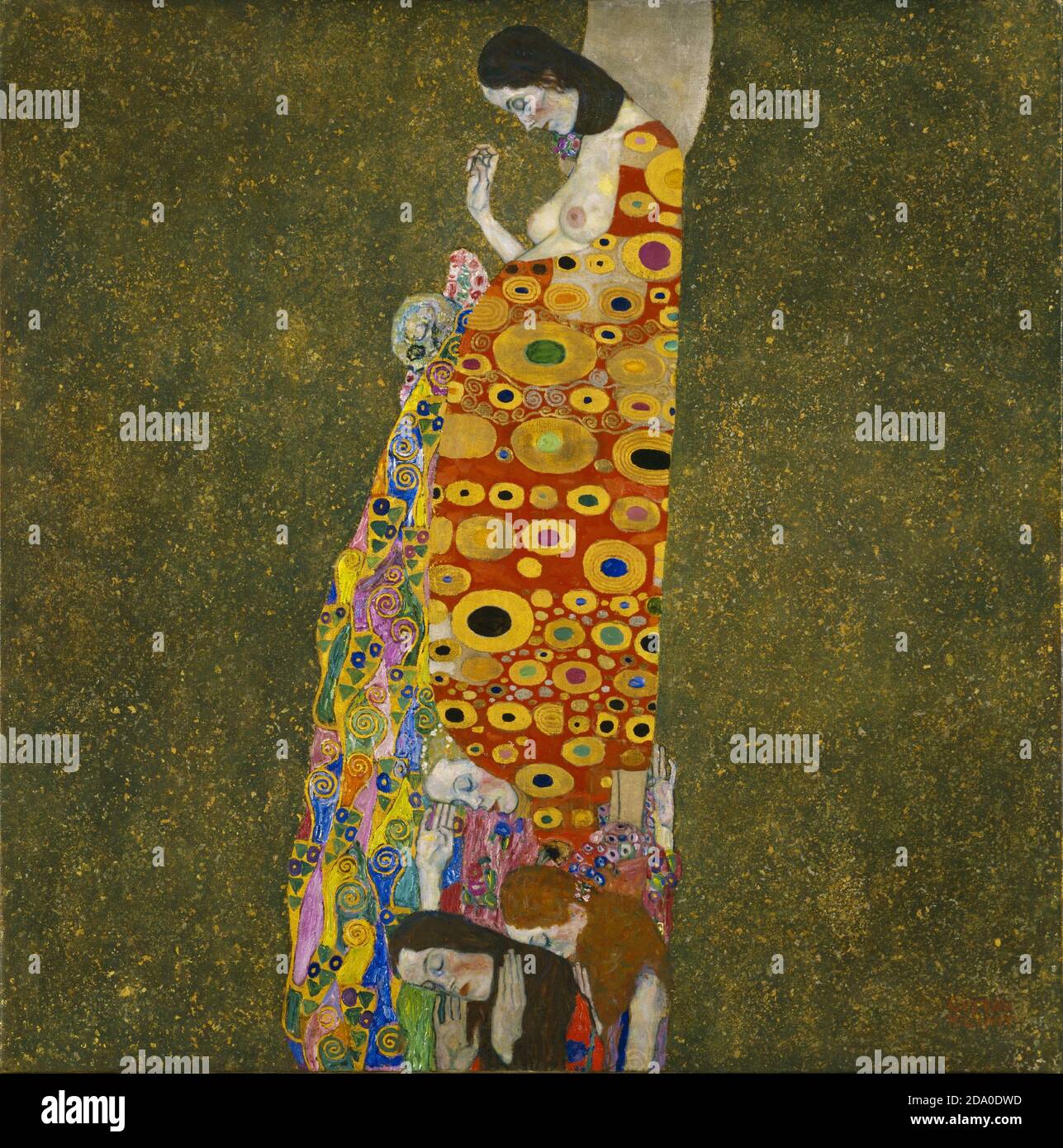 Gustav Klimt. (Austrian, 1862-1918). Hope, II. 1907-08. Oil, gold, and ...