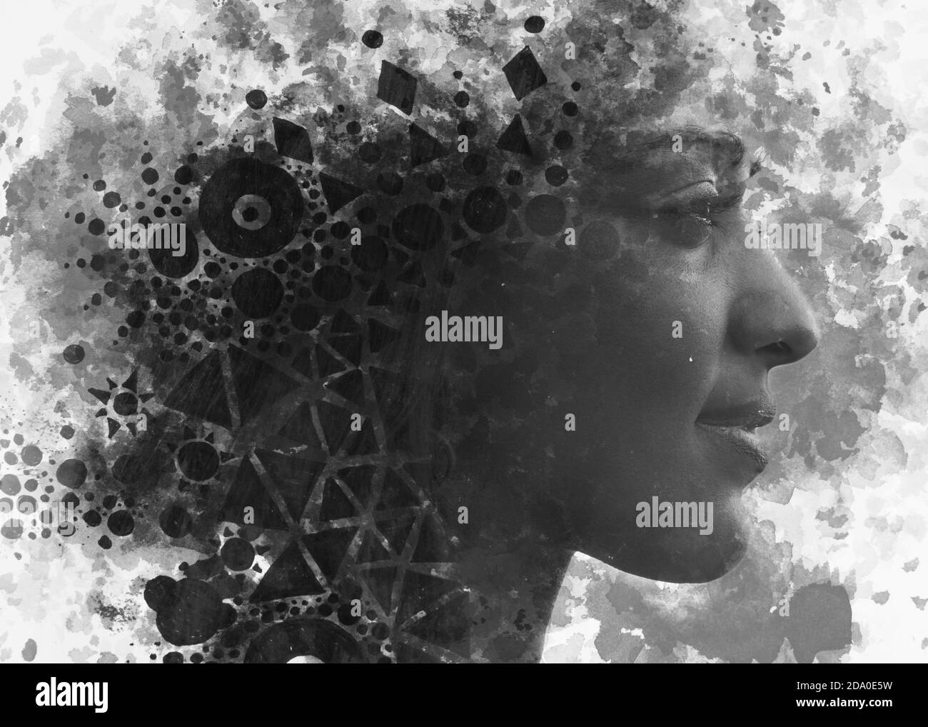 Creative photo manipulation of a portrait Stock Photo - Alamy