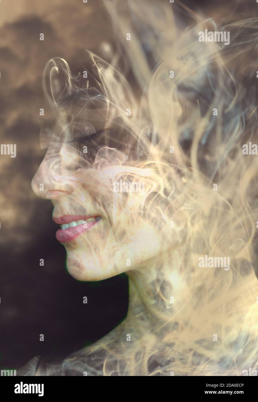 Creative photo manipulation of a portrait Stock Photo - Alamy