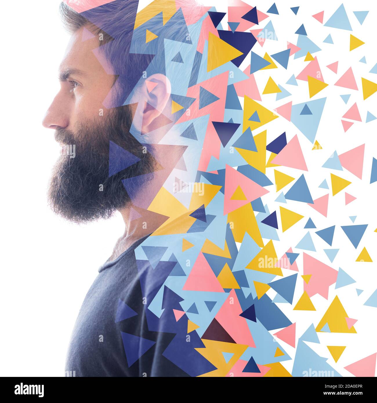 Portrait combined with a digital illustration Stock Photo - Alamy