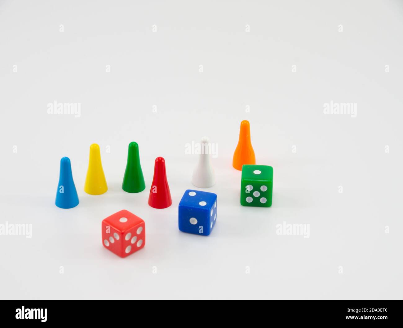 Game colored dice with rolling dice, one, two Stock Photo - Alamy