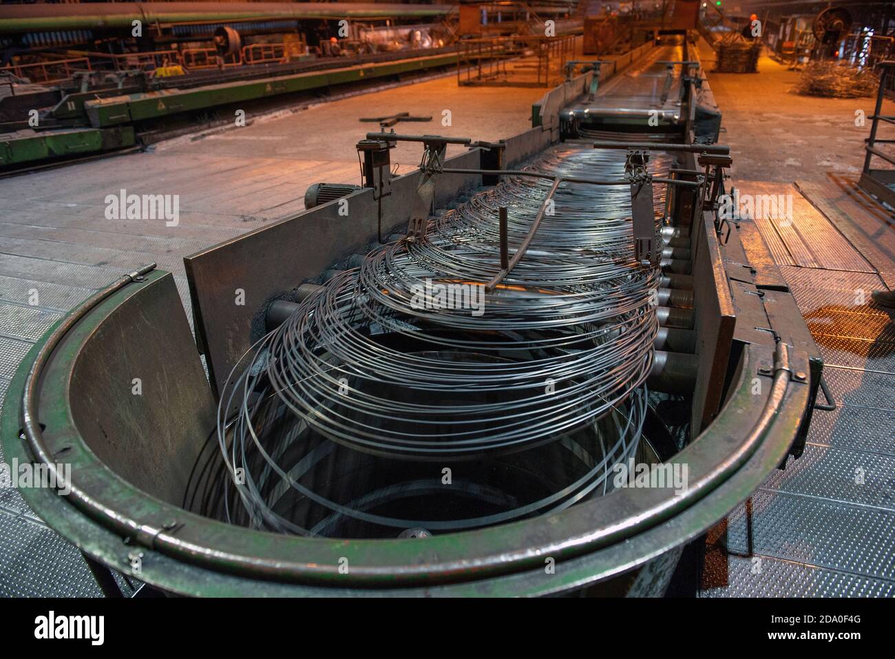 Wire rod, fittings in the production. industrial storehouse at the ...