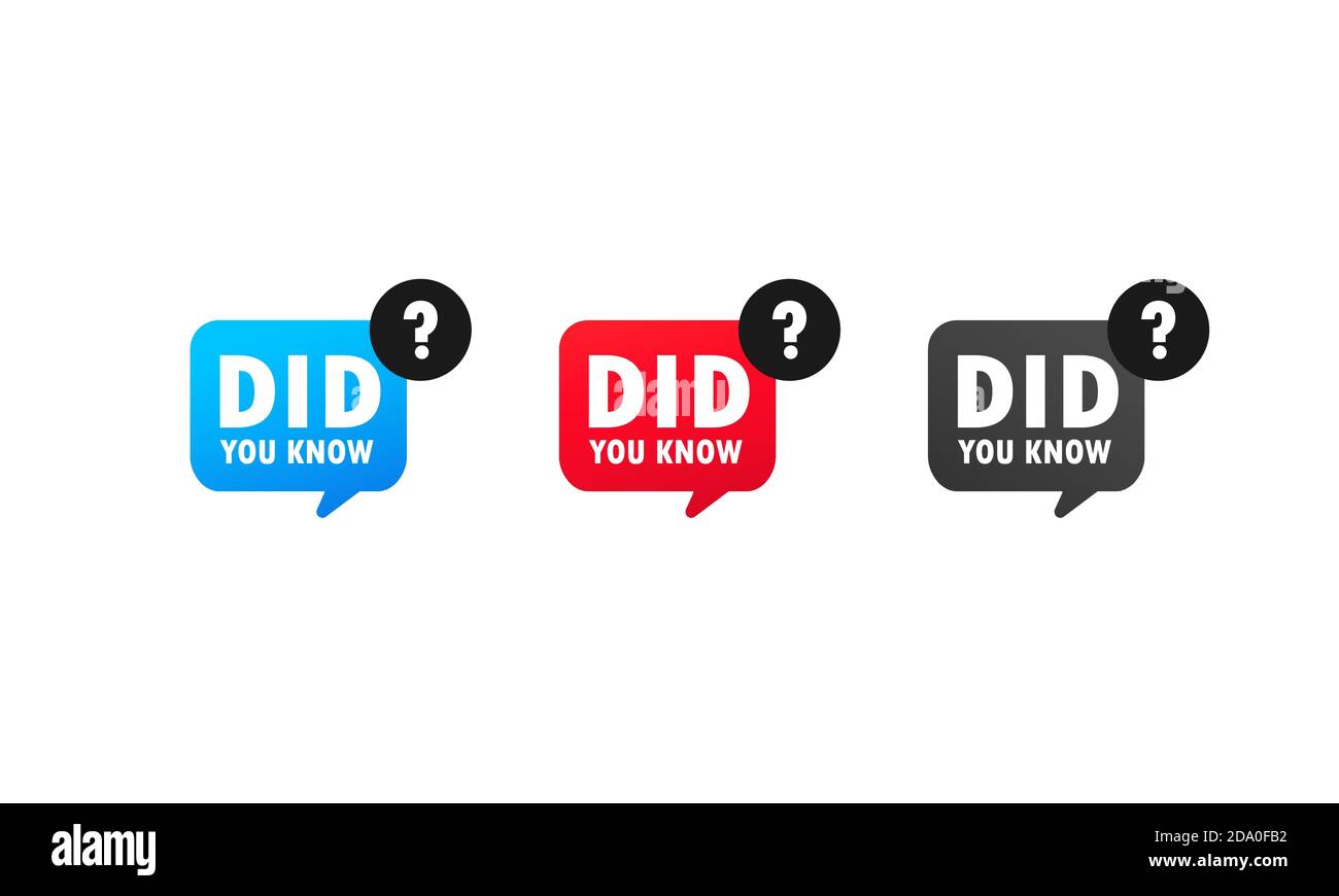 Did you know icon set. Vector on isolated white background. EPS 10 ...
