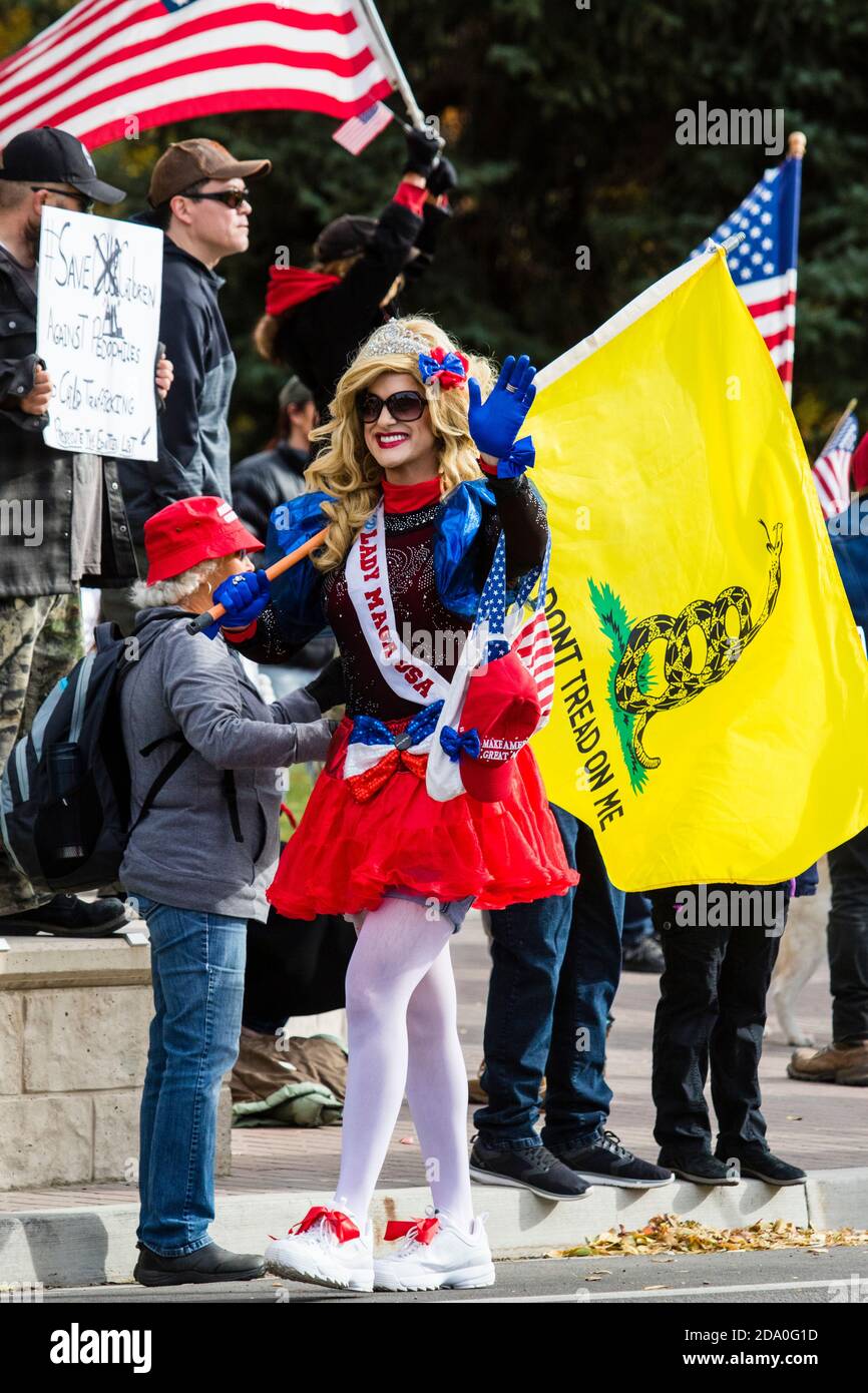 Lady MAGA, a pro Trump drag queen takes part during a "stop the steal ...