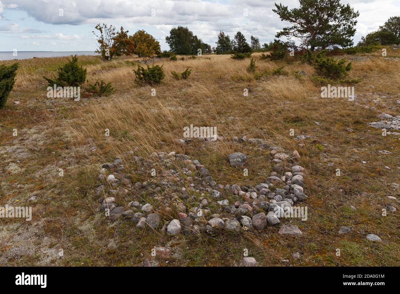 Ancient stone labyrinth on the island in Baltic sea Stock Photo - Alamy