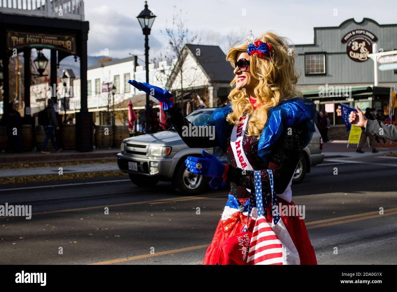Lady MAGA, a pro Trump drag queen takes part during a "stop the steal ...